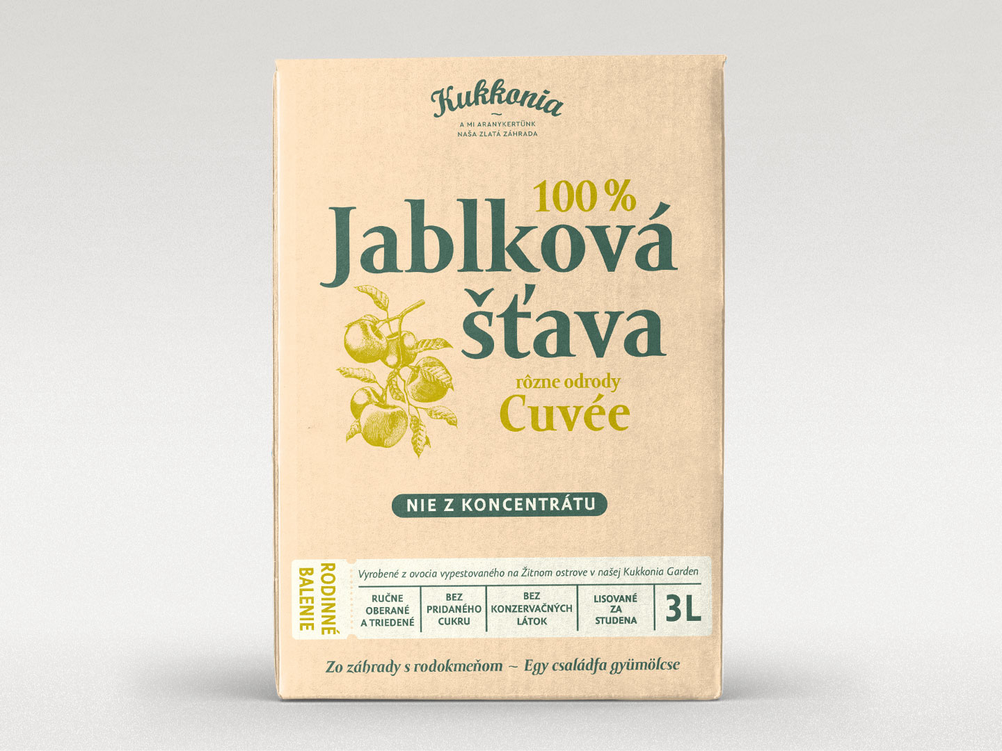 100 % jablková šťava CUVÉE, 3 l | Kukkoniashop