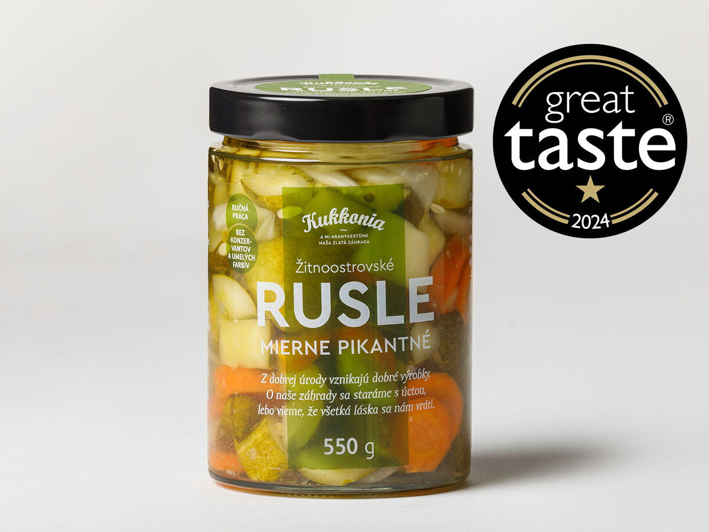 Kukkonia rusle zeleninové mierne pikantné, 550 g | Kukkoniashop