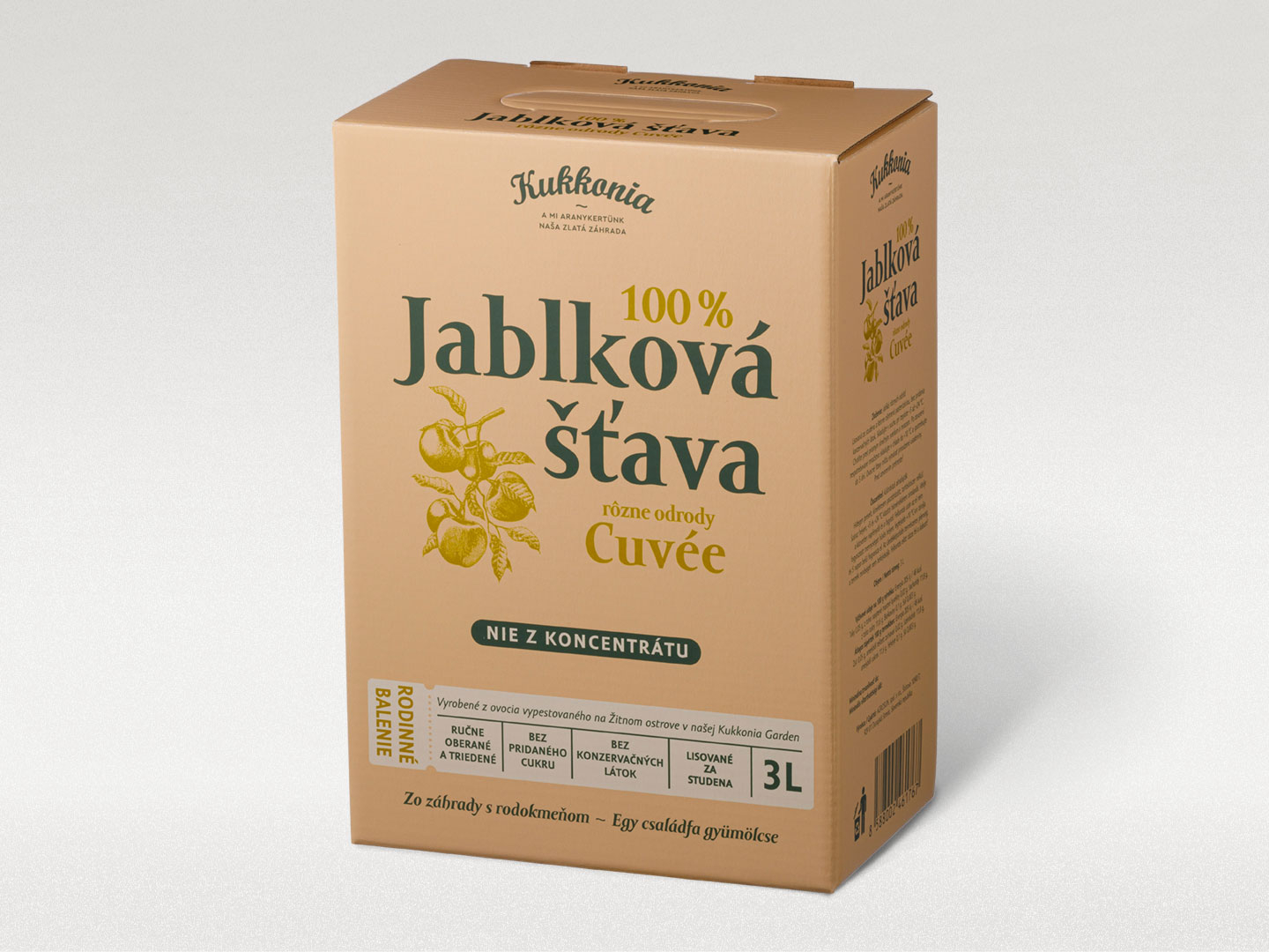 100 % jablková šťava CUVÉE, 3 l | Kukkoniashop