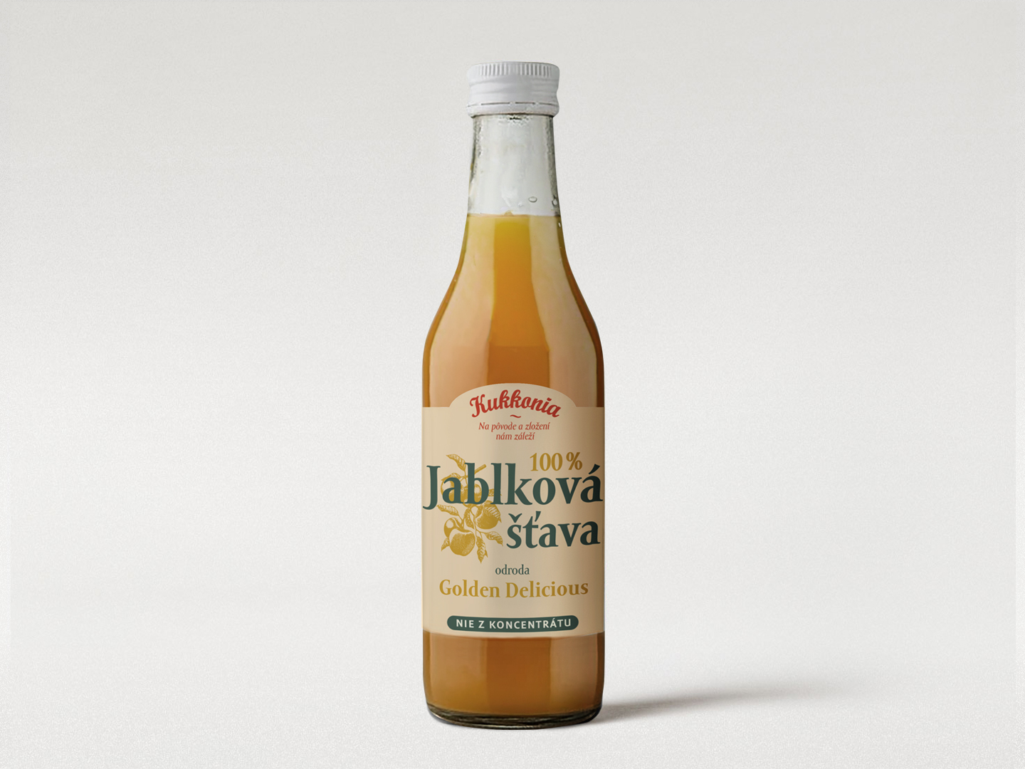 100% Jablková šťava z odrody Golden Delicious, 250 ml | Kukkoniashop